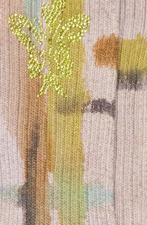 Collina Strada Crystal Embellished Organic Cotton Crew Socks