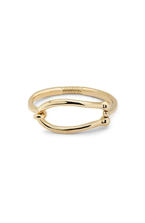 UNODE50 18k -plated Rigid Bracelet With Large Link And Inner Spring - Gold