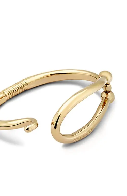 UNODE50 18k -plated Rigid Bracelet With Link And Inner Spring