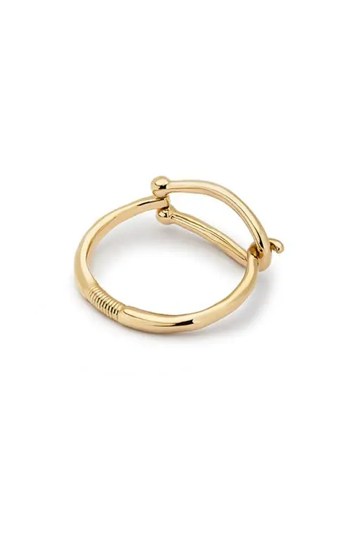 UNODE50 18k -plated Rigid Bracelet With Link And Inner Spring