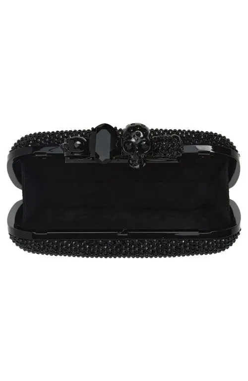 Alexander McQueen Crystal Embellished Leather Knuckle Clutch