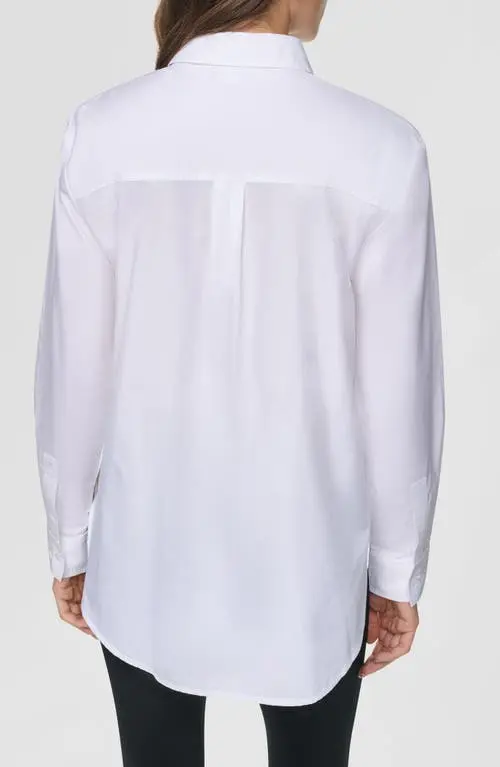 Dkny City Printed Rhinestone Cotton Button-up Shirt