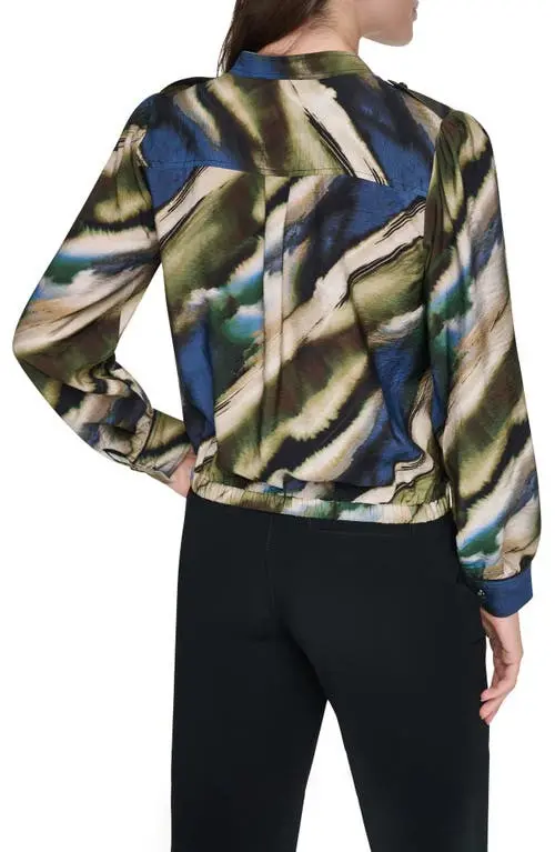 Dkny Print Surplice Top