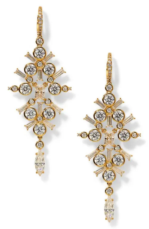 Nadri Under The Sea Cubic Zirconia Kite Leverback Earrings - Gold
