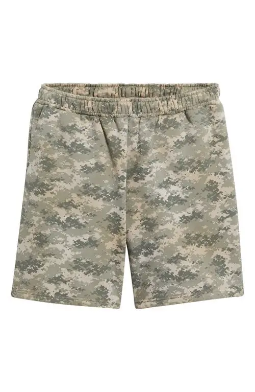 ELWOOD Pixel Camo Print Fleece Shorts