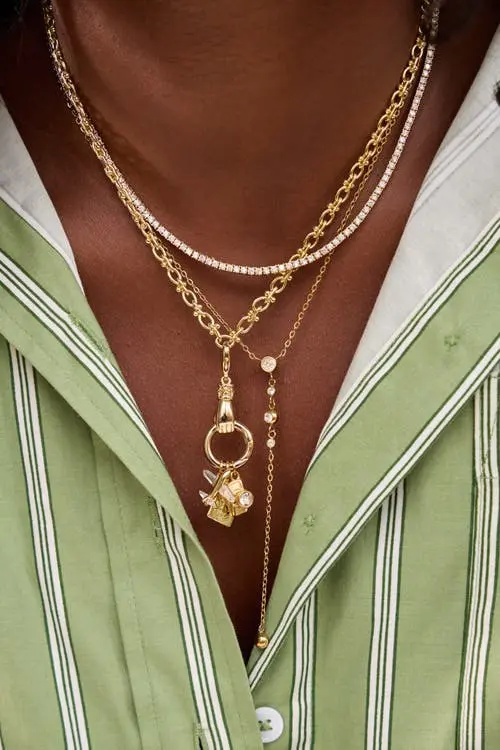 BEADS BY TARA Hand Charm Connector With Open Ring In 14k Plate