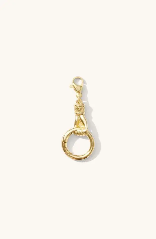 BEADS BY TARA Hand Charm Connector With Open Ring In 14k Plate - Gold