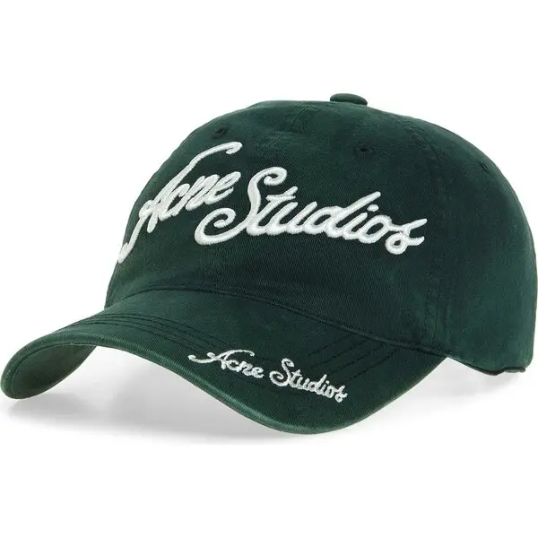 Acne Studios Carliy Venice Embroidered Logo Adjustable Baseball Cap - Dark Green