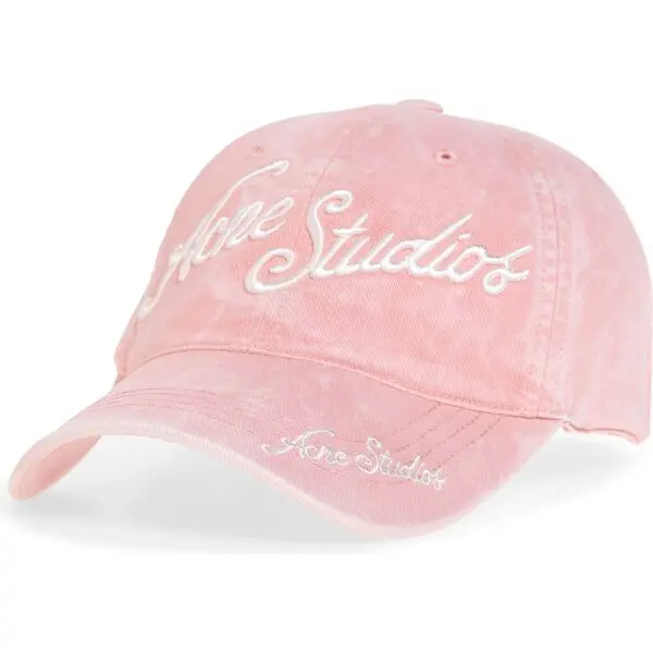 Acne Studios Carliy Venice Embroidered Logo Adjustable Baseball Cap - Faded Pink