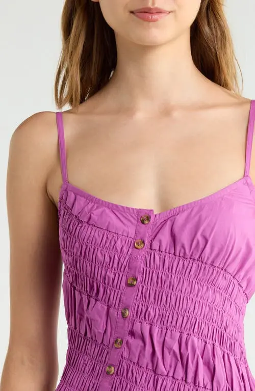 DAMSON MADDER Lyra Sleeveless Shirred Midi Sundress