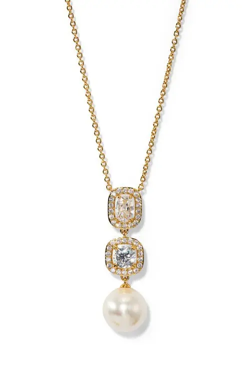 Nadri Under The Sea Cubic Zirconia & Faux Pearl Pendant Y-necklace - Gold