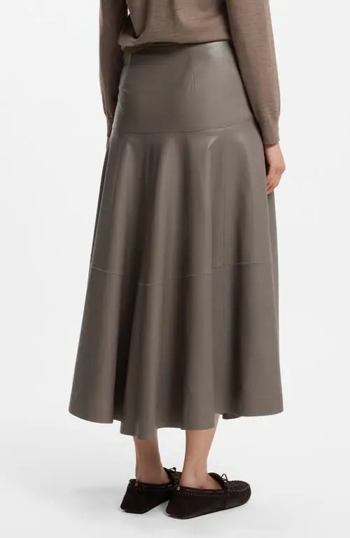 BOSS Sesola Leather Midi Skirt