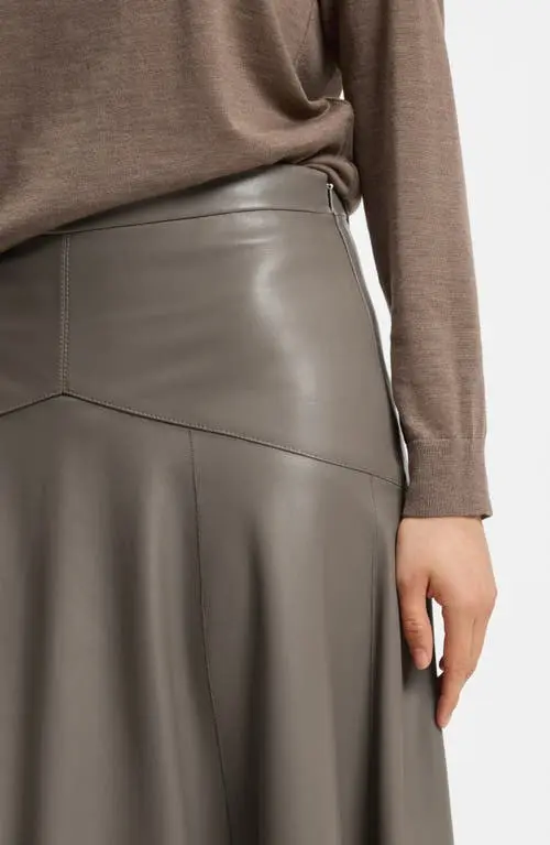 BOSS Sesola Leather Midi Skirt