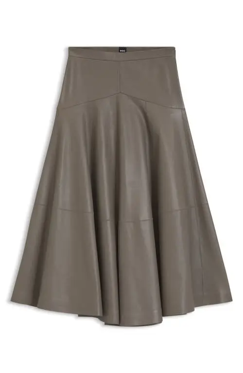 BOSS Sesola Leather Midi Skirt