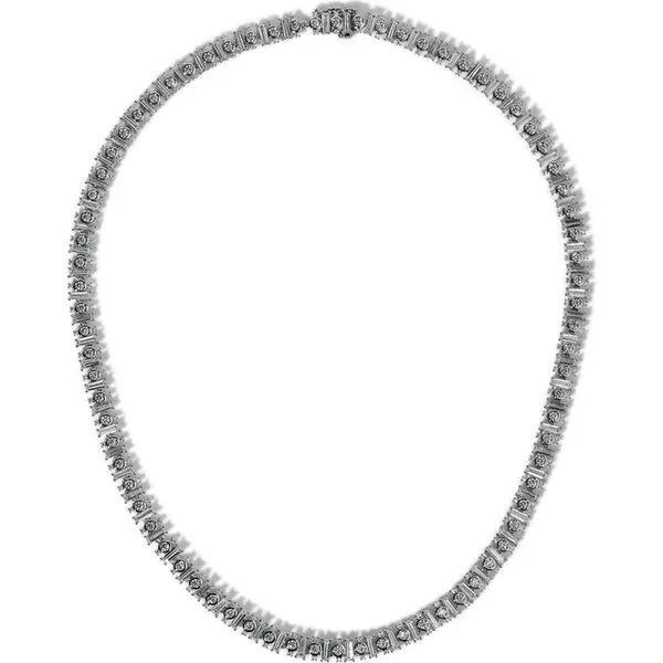 Nadri Cubic Zirconia Baguette Collar Necklace - Rhodium