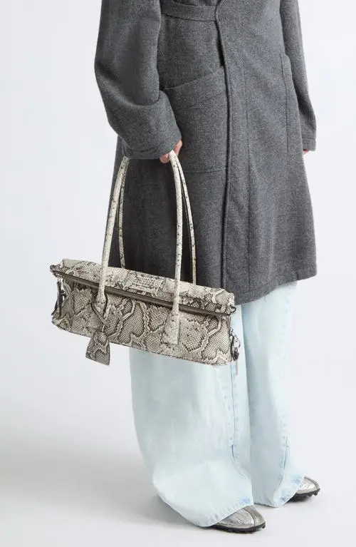 MAISON MARGIELA 5ac Snakeskin Embossed Leather Shoulder Bag