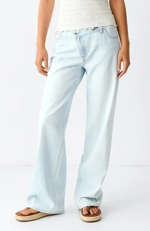 Mango High Waist Straight Leg Jeans