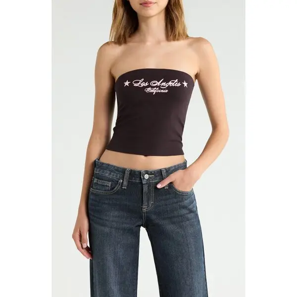 PACSUN Lac Crop Tube Top - Black