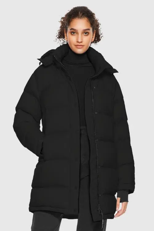 OROLAY Puff-o® Hip-length Down Puffer Jacket - Black