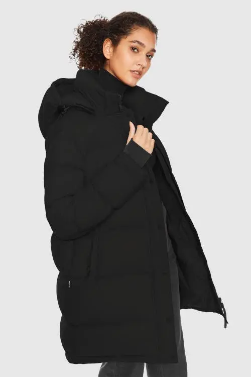 OROLAY Puff-o® Hip-length Down Puffer Jacket - Black