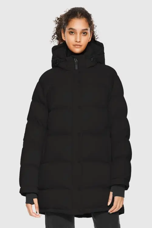 OROLAY Puff-o® Hip-length Down Puffer Jacket - Black