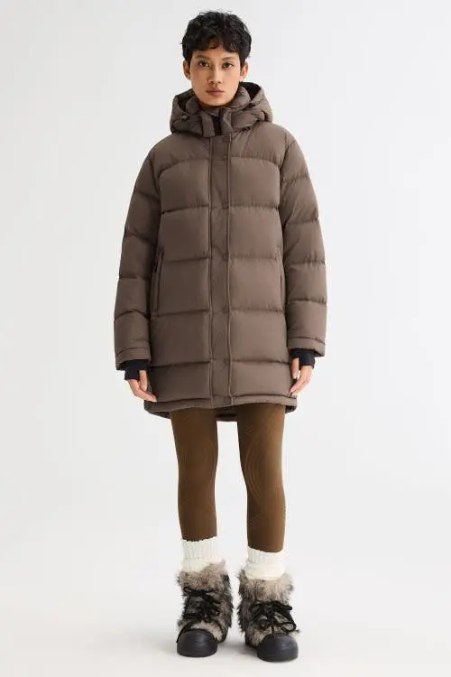 OROLAY Puff-o® Hip-length Down Puffer Jacket - Coffee
