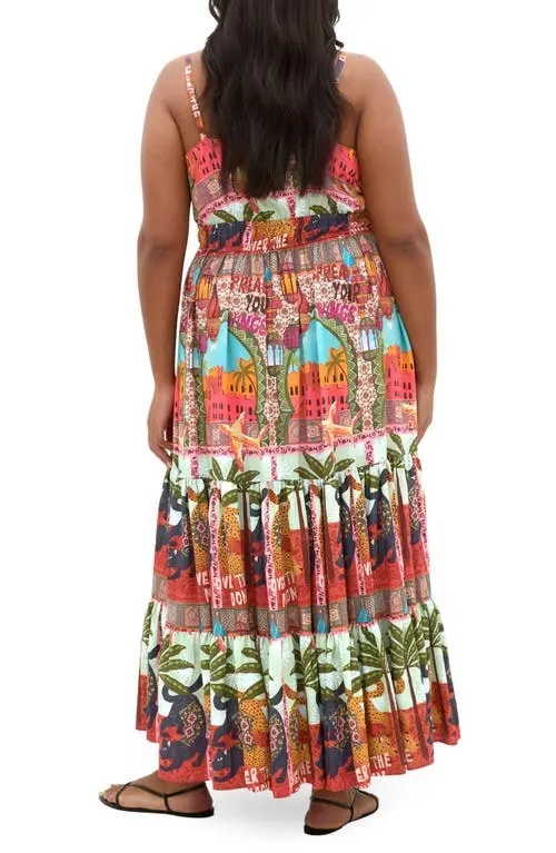 City Chic Karina Print Sleeveless Maxi Dress