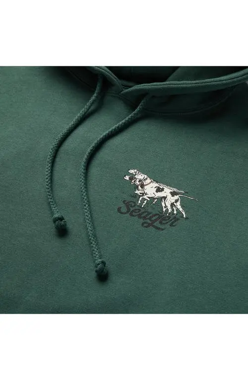 SEAGER CO Pointed Cotton Blend Graphic Hoodie
