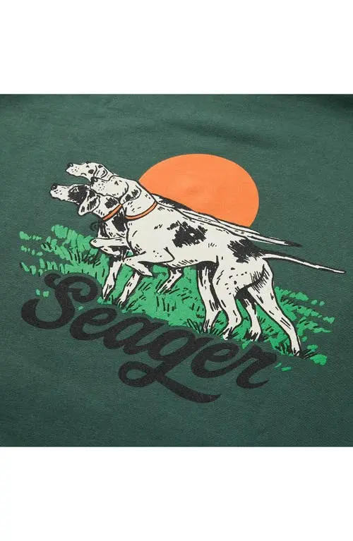 SEAGER CO Pointed Cotton Blend Graphic Hoodie