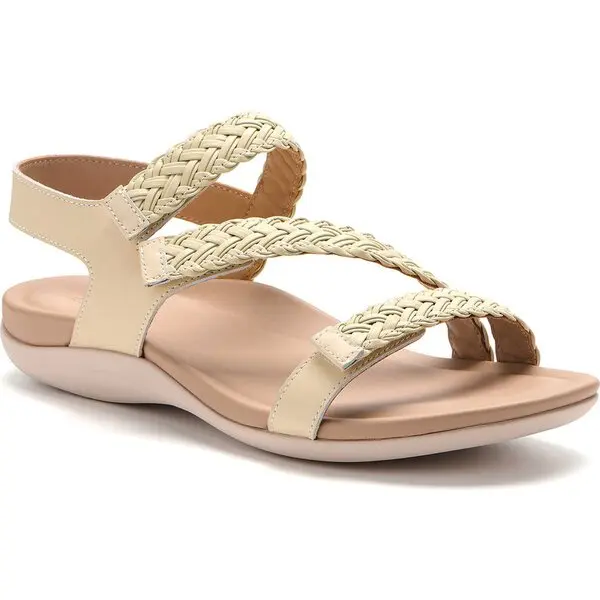 ABEO Oasis Braided Strap Sandals - Sand - Regular