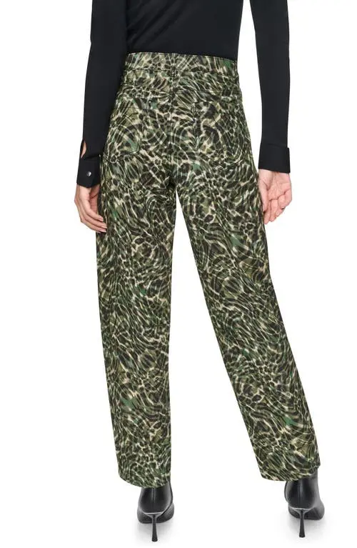 Dkny Print Barrel Leg Sanded Twill Pants