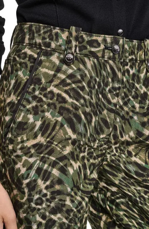 Dkny Print Barrel Leg Sanded Twill Pants