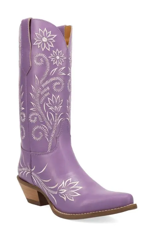 DINGO Buttercup Embroidered Western Boot - Lavender