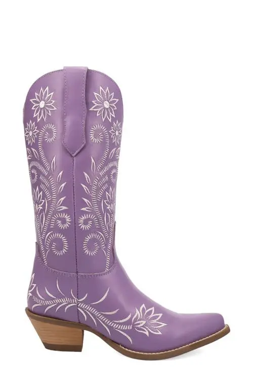 DINGO Buttercup Embroidered Western Boot - Lavender