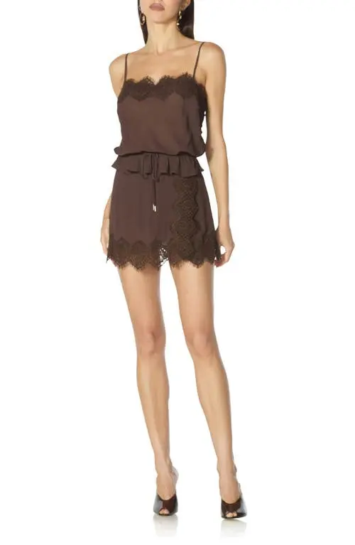 AFRM Apollo Lace Trim Miniskirt