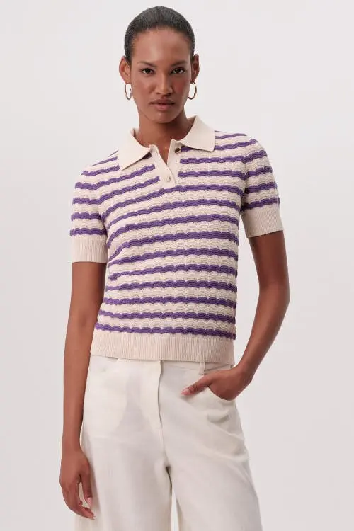 EXQUISE Priscila Polo Knit Blouse