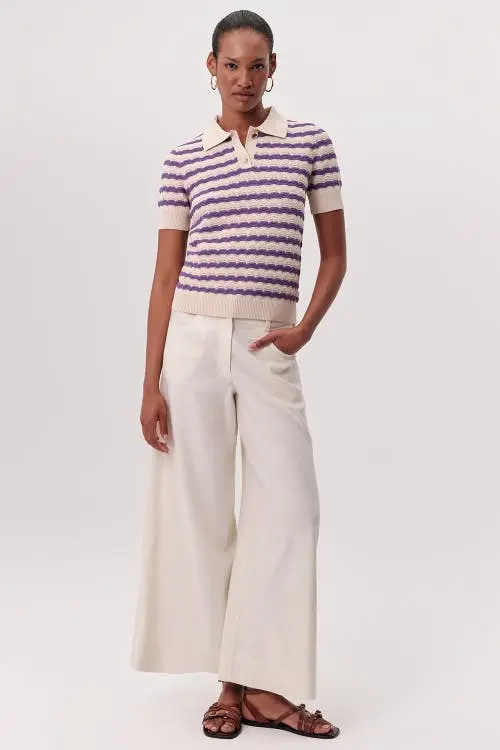 EXQUISE Priscila Polo Knit Blouse