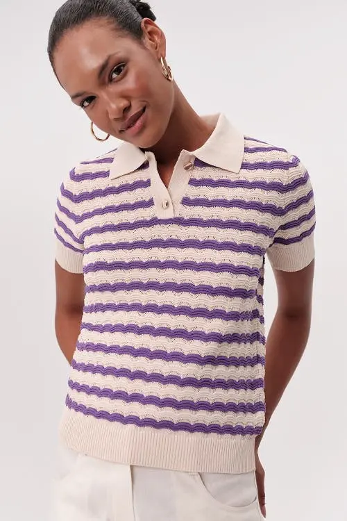 EXQUISE Priscila Polo Knit Blouse