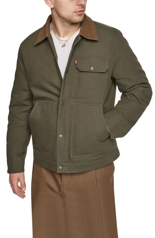 LEVI'S Cotton Canvas Zip Jacket - Olive