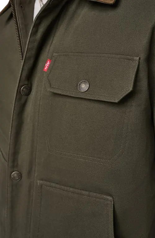 LEVI'S Cotton Canvas Zip Jacket - Olive