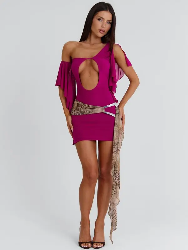 OUTCAST Kaleigh Mini Dress Magenta