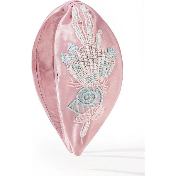 HAIR DRAMA CO. Embellished Knotted Hair Band - Light Pink
