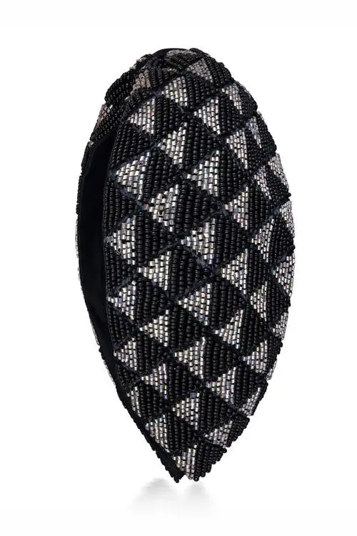 HAIR DRAMA CO Selene Knotted Hair Band & Silver - Black