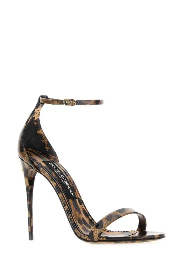 Dolce & Gabbana Printed Leather High Heel Sandals - Multicolor