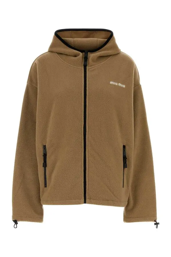 Miu Miu Camel Pile Oversize Sweatshirt - Brown