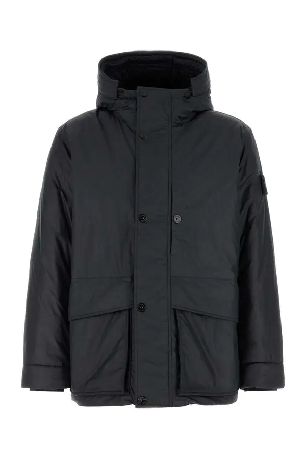 Stone Island Hooded Parka - Blue