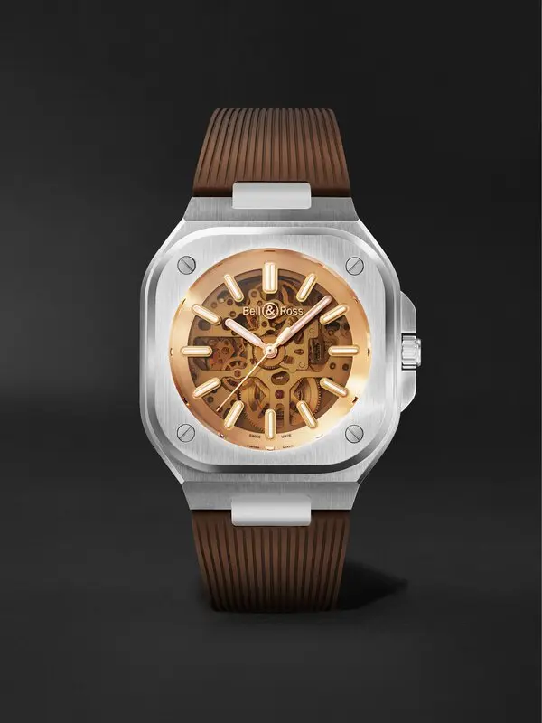 BELL & ROSS Br 05 Skeleton Automatic Stainless Steel Watch, Ref. Br05a-ch-skst/srb - Gold