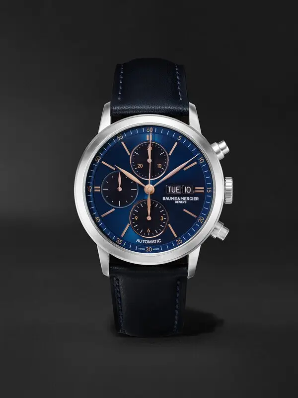Baume & Mercier Classima Automatic Chronograph Stainless Steel Watch, Ref. 10781 - Blue