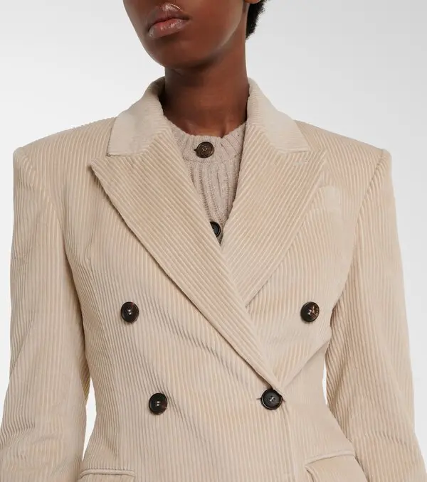 Brunello Cucinelli Double-breasted Cotton Corduroy Blazer