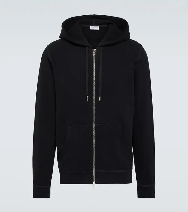 Sunspel Loopback Cotton Hoodie - Black